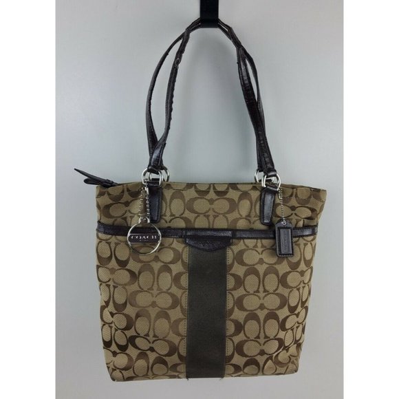 Coach | Bags | Coach Signature Canvas And Patent Tote F2854 Handbag ...